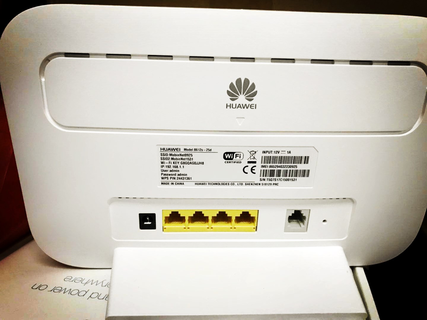 Huawei B612 B612s-51D B612S-25D 4G LTE WiFi Router Specs